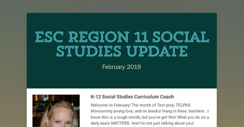 ESC Region 11 Social Studies Update | Smore Newsletters