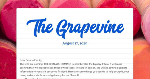The Grapevine | Smore Newsletters for Education