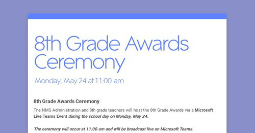 8th Grade Awards Ceremony