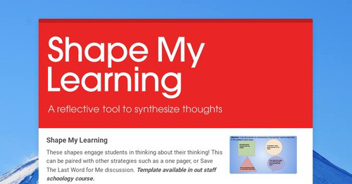 Shape My Learning | Smore Newsletters