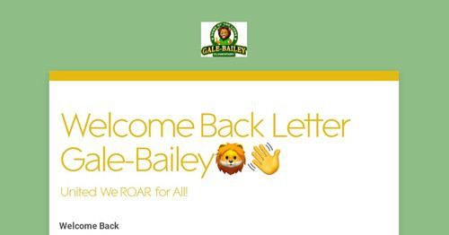Welcome Back Letter Gale-Bailey🦁👋