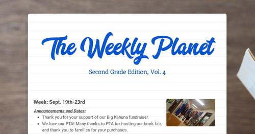 The Weekly Planet | Smore Newsletters