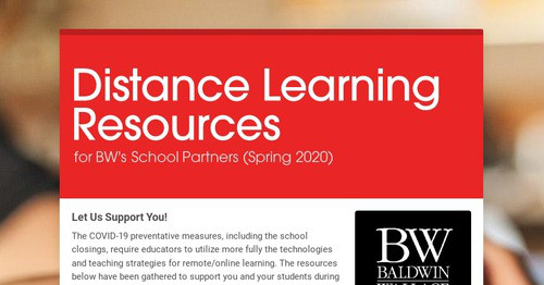 Distance Learning Resources | Smore Newsletters