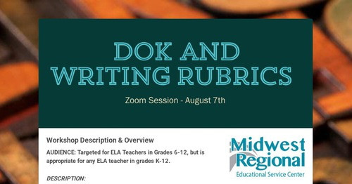 DOK and Writing Rubrics | Smore Newsletters for Education