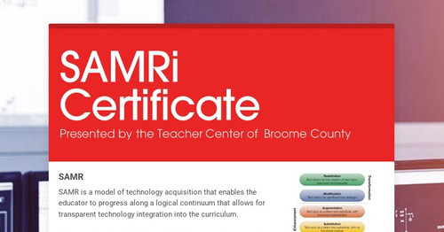 SAMRi Certificate | Smore Newsletters for Education