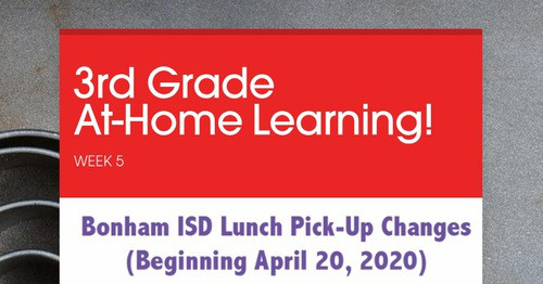 3rd Grade At-Home Learning! | Smore Newsletters