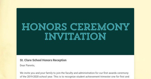 Honors Ceremony Invitation | Smore Newsletters for Education