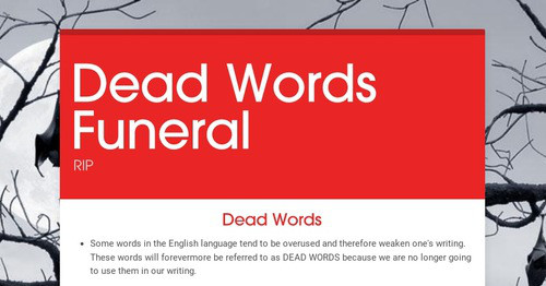 Dead Words Funeral | Smore Newsletters