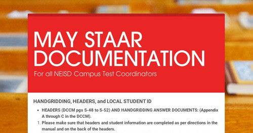 MAY STAAR DOCUMENTATION | Smore Newsletters for Education