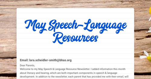 May Speech-Language Resources | Smore Newsletters
