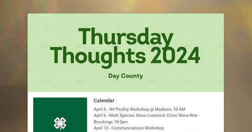 Thursday Thoughts 2024 | Smore Newsletters for Education
