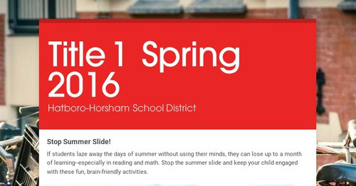 Title 1 Spring 2016 | Smore Newsletters