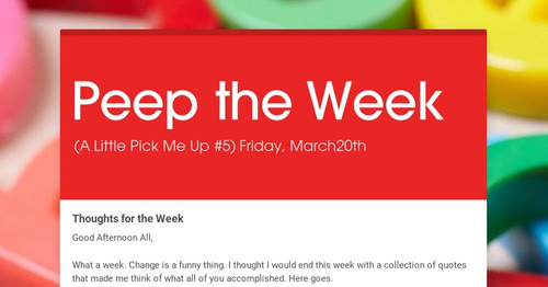 Peep the Week | Smore Newsletters