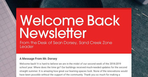 Welcome Back Newsletter | Smore Newsletters for Education
