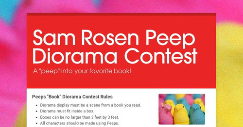 Sam Rosen Peep Diorama Contest | Smore Newsletters