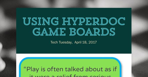 Using HyperDoc Game Boards | Smore Newsletters
