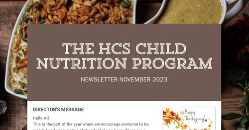 THE HCS CHILD NUTRITION PROGRAM | Smore Newsletters for Education