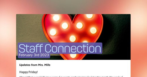 Staff Connection | Smore Newsletters for Education
