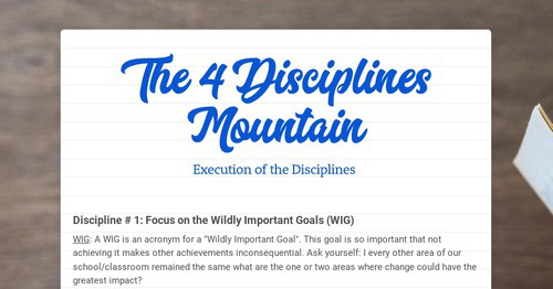 The 4 Disciplines Mountain | Smore Newsletters