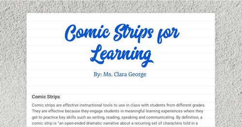 Comic Strips for Learning | Smore Newsletters