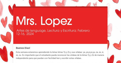 Mrs. Lopez | Smore Newsletters