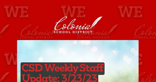 CSD Weekly Staff Update: 3/23/23 | Smore Newsletters