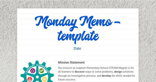 Monday Memo - template | Smore Newsletters