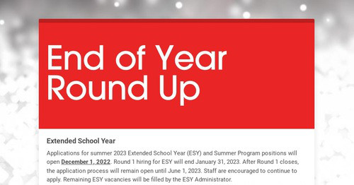 End of Year Round Up | Smore Newsletters for Education