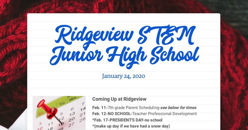 Ridgeview STEM Junior High School | Smore Newsletters