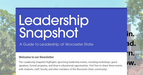 Leadership Snapshot | Smore Newsletters for Education