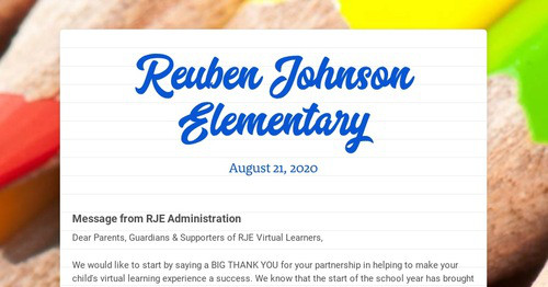 Reuben Johnson Elementary | Smore Newsletters for Education