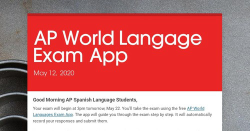 AP World Langage Exam App | Smore Newsletters