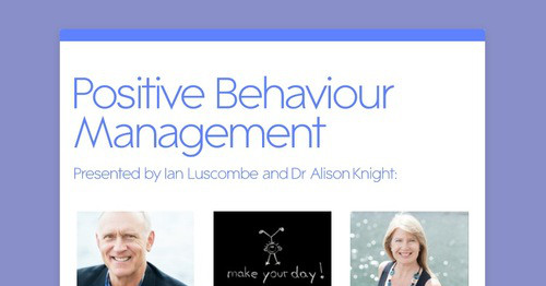 Positive Behaviour Management