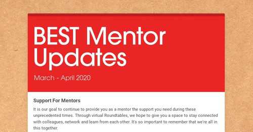 BEST Mentor Updates | Smore Newsletters