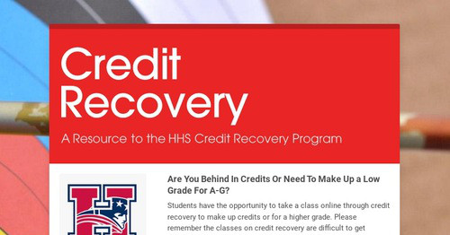 Credit Recovery | Smore Newsletters for Education