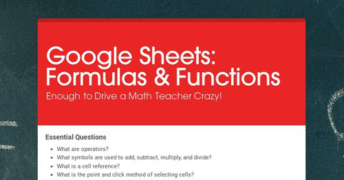 Google Sheets: Formulas & Functions | Smore Newsletters