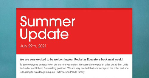Summer Update