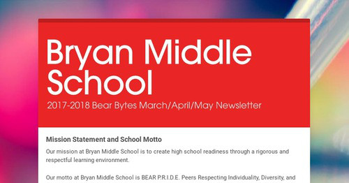 Bryan Middle School | Smore Newsletters for Education