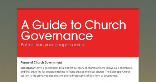 A Guide to Church Governance | Smore Newsletters for Education