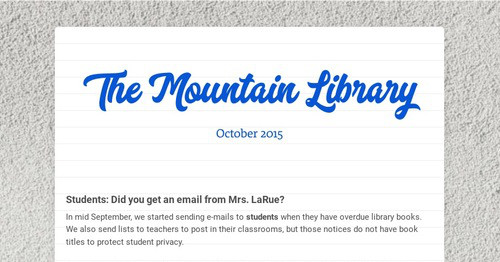 The Mountain Library | Smore Newsletters for Non-profit