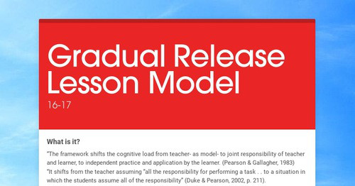 Gradual Release Lesson Model | Smore Newsletters