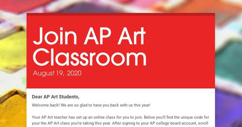 Join AP Art Classroom | Smore Newsletters