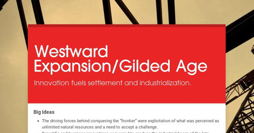 Westward Expansion/Gilded Age | Smore Newsletters