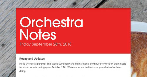 Orchestra Notes | Smore Newsletters