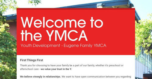 Welcome to the YMCA | Smore Newsletters