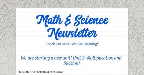 Math & Science Newsletter | Smore Newsletters