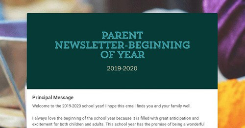 Parent Newsletter-Beginning of Year | Smore Newsletters for Business