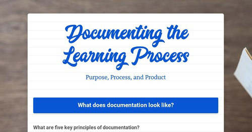 Documenting the Learning Process | Smore Newsletters for Education