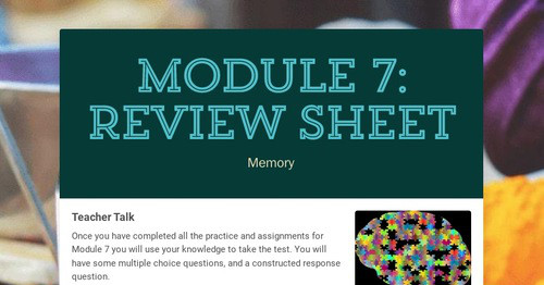 Module 7: Review Sheet | Smore Newsletters