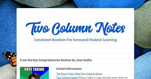 Two Column Notes | Smore Newsletters